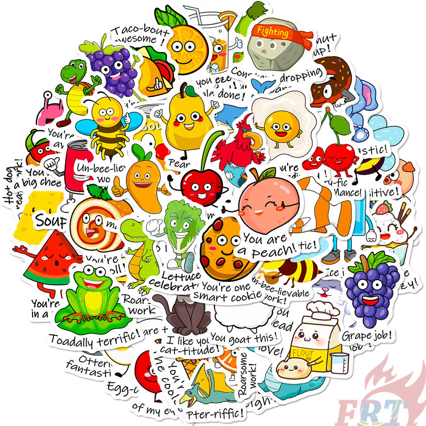 50ชิ้น/เซ็ต สติ๊กเกอร์ Slang Kids Reward Series 01 Diy แฟชั่นสติ๊กเกอร์ ...