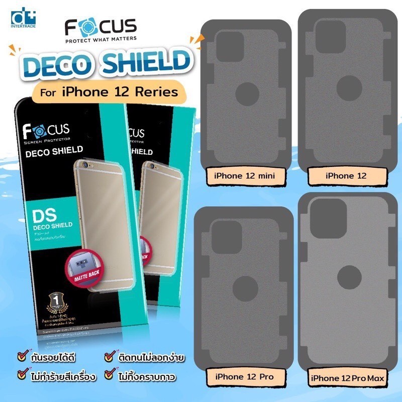 ฟิล์มใส Deco Shield Focus ฟิล์มกันรอยรอบเครื่อง Full Body ไอโฟน 12 12Pro 12Promax 12mini ...