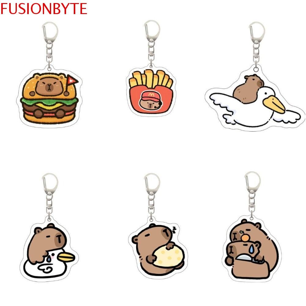 Fusionbyte Capybara พวงกุญแจอะคริลิค, น่ารัก Capybara Capibara กระเป๋าแขวน, แขวนอุปกรณ์เสริมตลก ...
