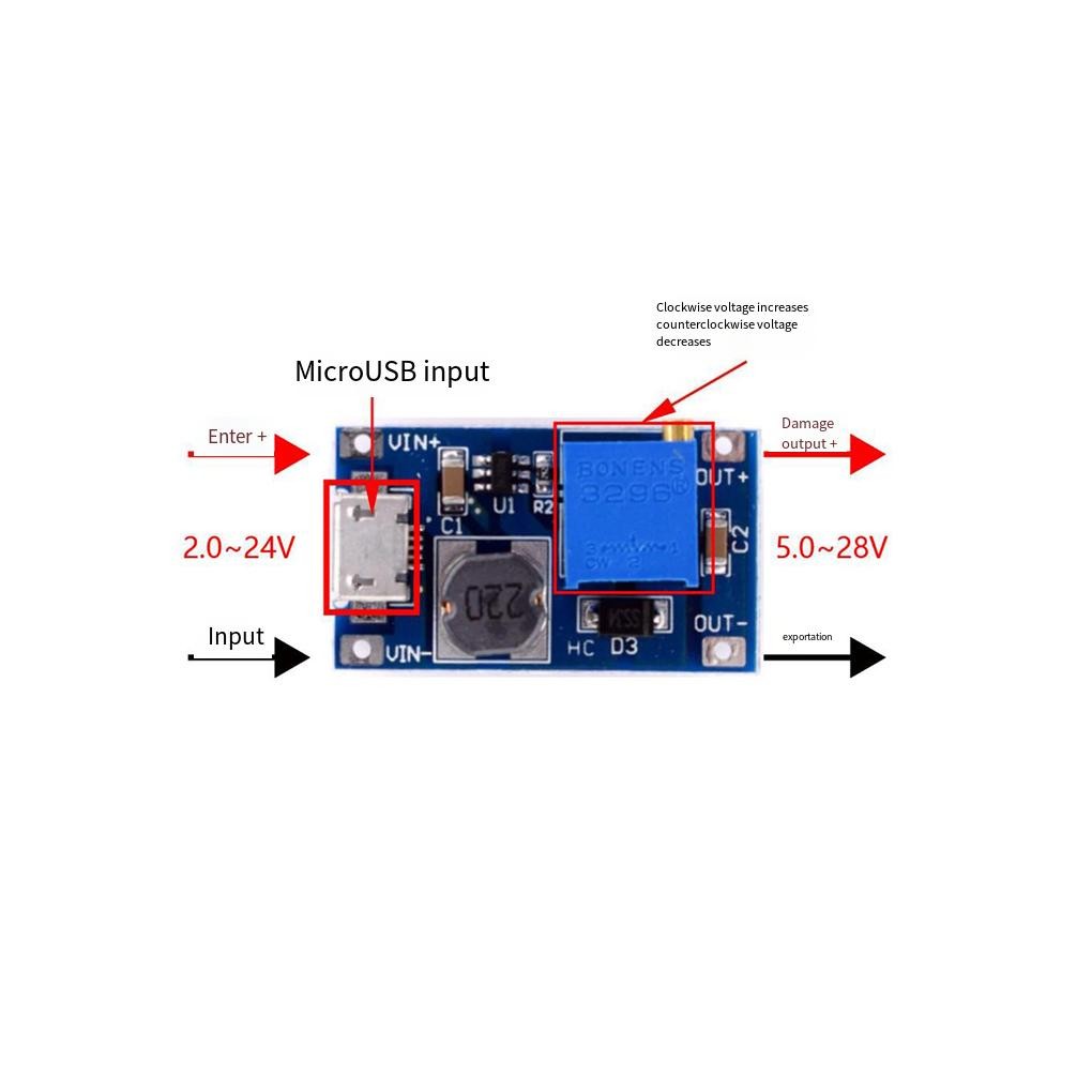 ChooIron Small And Adjustable Boost Converter ติดตั้งง่ายสําหรับ ...