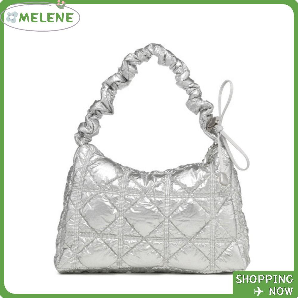 Melene กระเป๋า Messenger, จีบฟองกระเป๋าสะพายผ้านวม, หรูหราเมฆสีทึบถุง ...