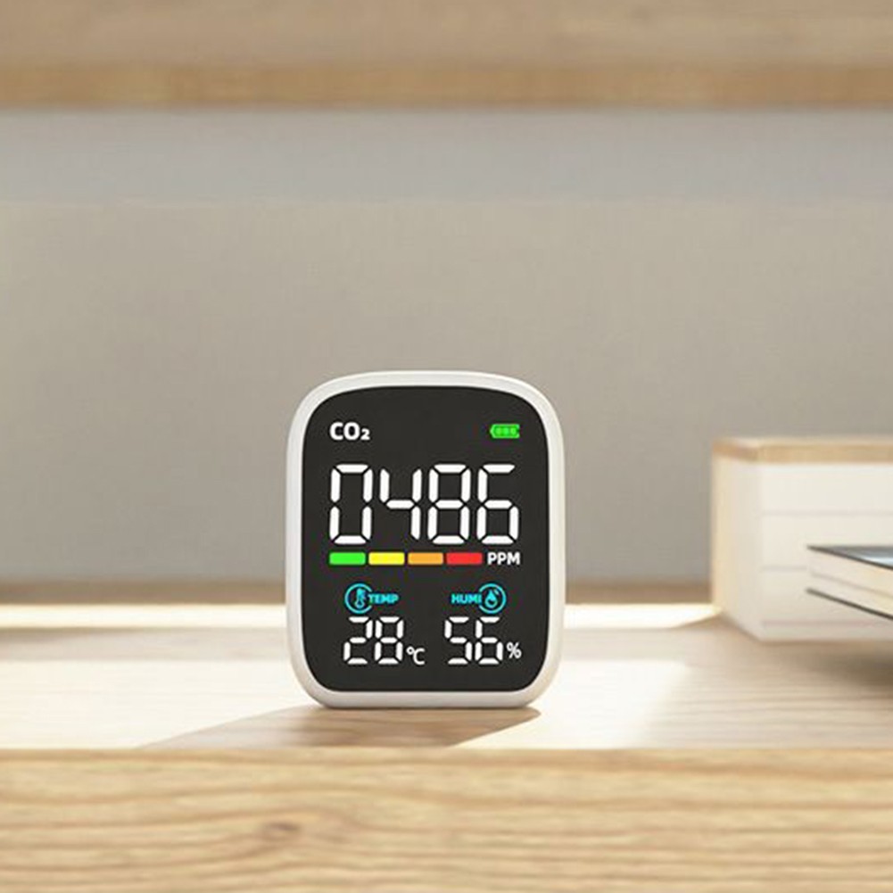 Co2 Monitor 1PPM ความละเอียด 70*84*35 มม. จอแสดงผล LED คาร์บอนไดออกไซด์ ...