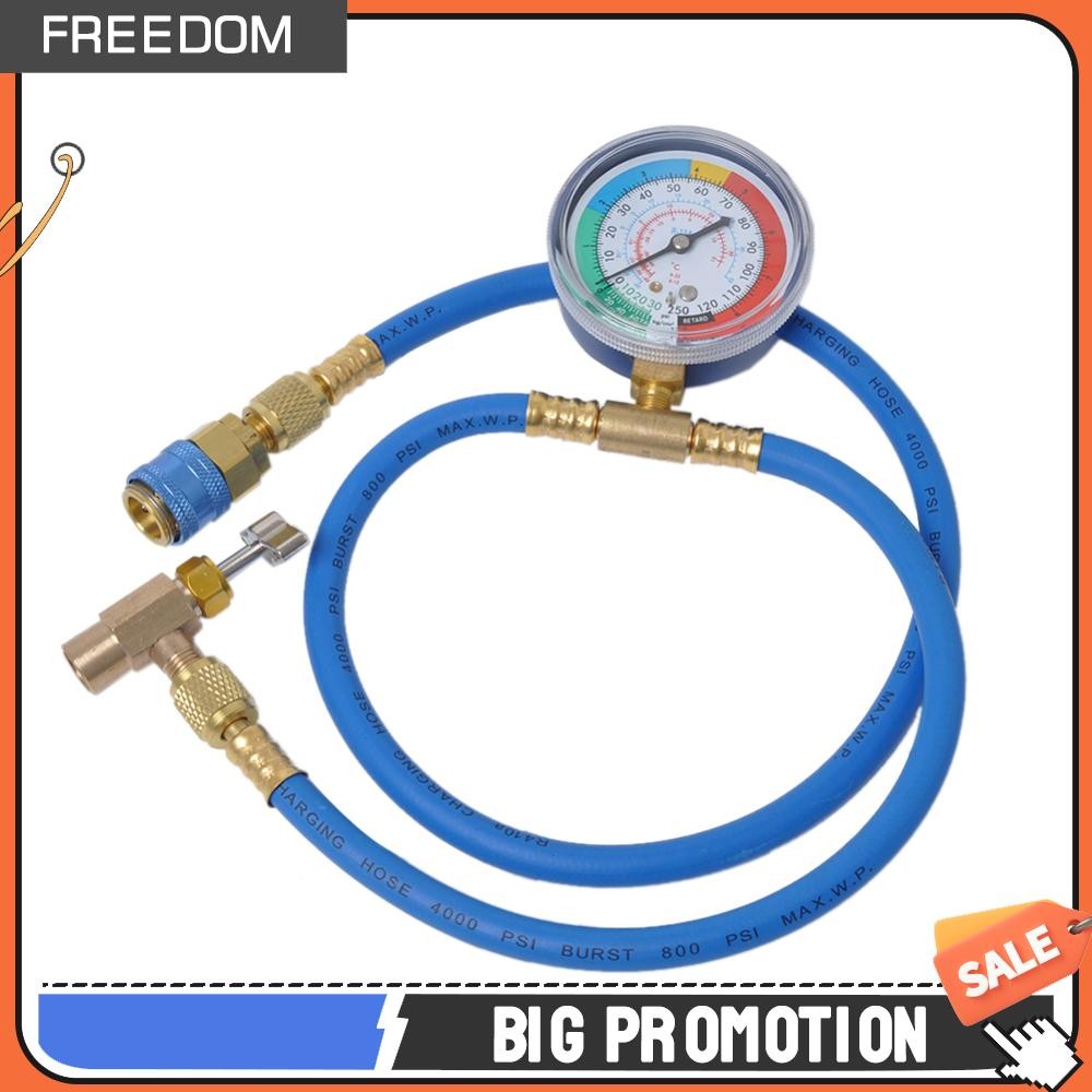 รถเครื่องปรับอากาศ AC R134A Refrigerant Recharge ท่อพร้อมเครื่องวัดความ ...