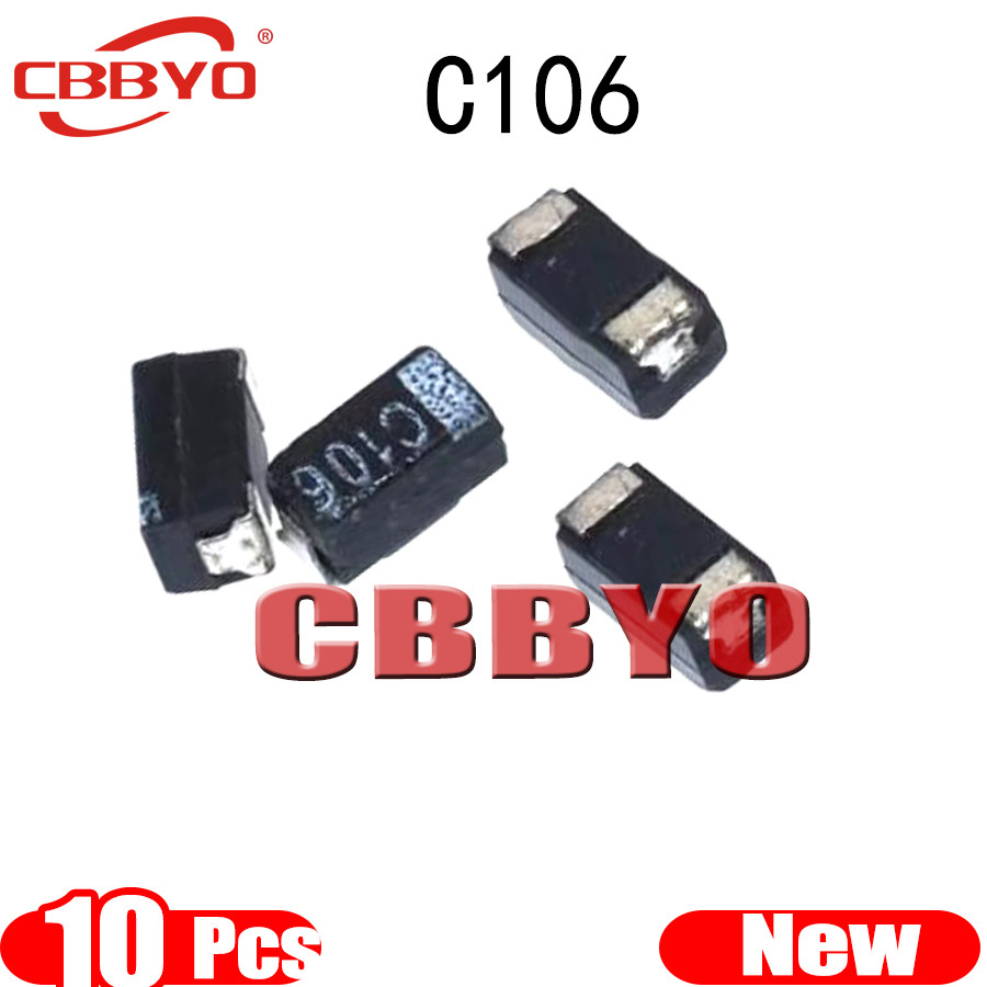 10 ชิ้น 16V10UF C106 ยี่ห้อใหม่สีดํา Patch Tantalum Capacitor 3216 16V10UF ประเภท | Shopee Thailand