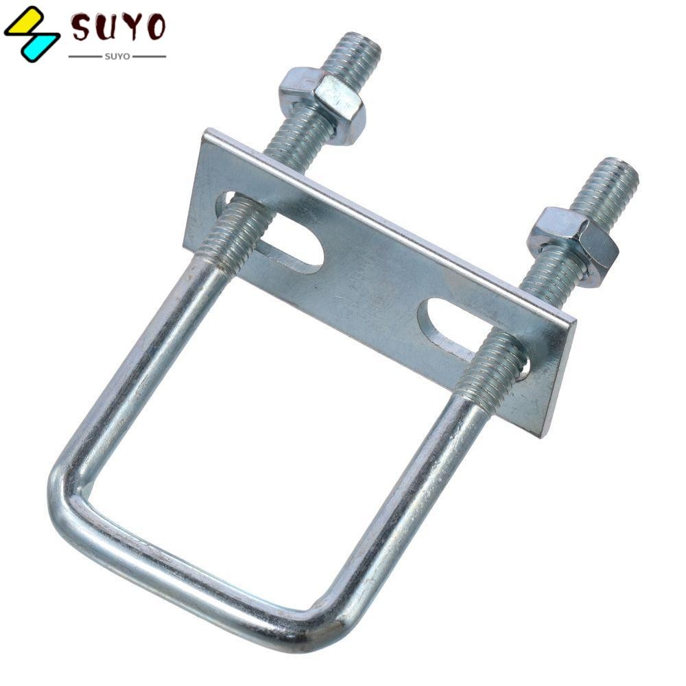 Suyo Square U-Bolts, M8X40X100 มม.แผ่นกรอบเหล็กคาร์บอน,ทนทานรอบเงิน U-Bolt Square U-Bolt พร้อมสก ...