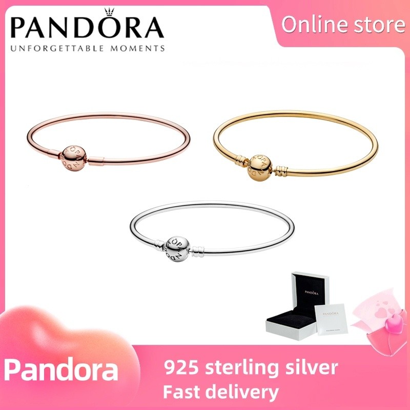 100% ของแท้ เงินสเตอร์ลิง S925 PANDORA [ 590713 กำไล Pandora Moments ...