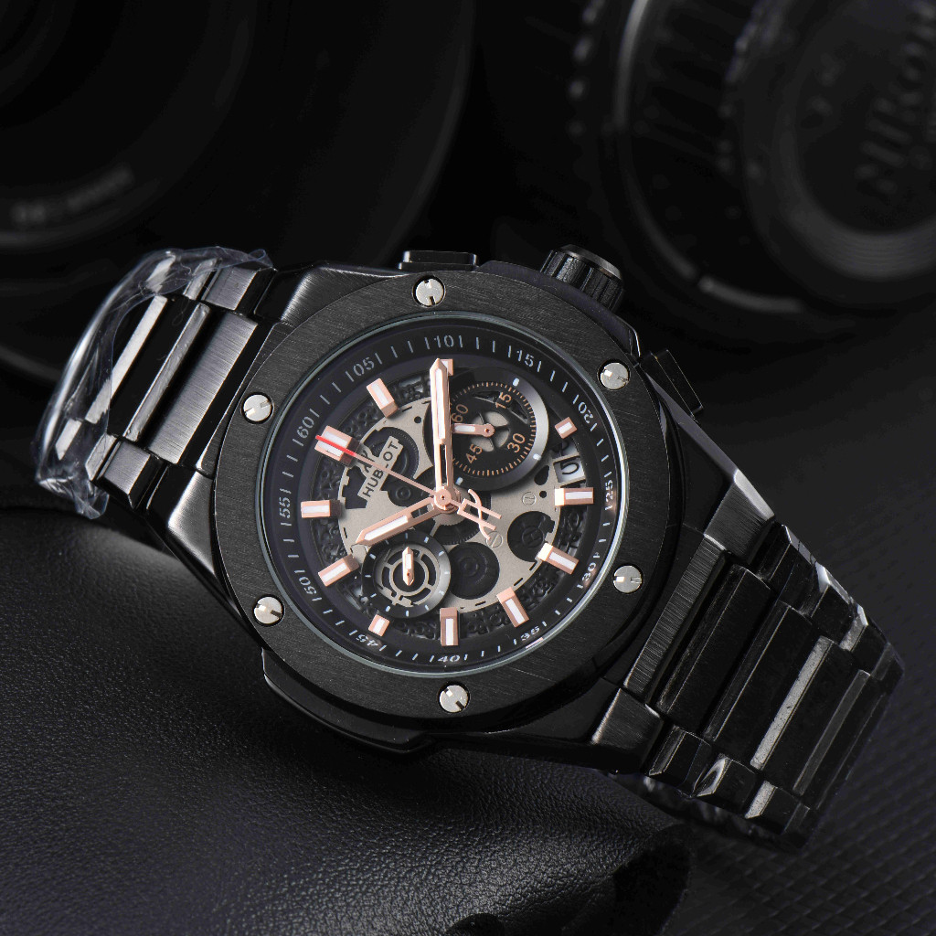 Hengbao สไตล์ใหม่ Retro นาฬิกาข้อมือสีดํา Mechanical Quartz Movement ...