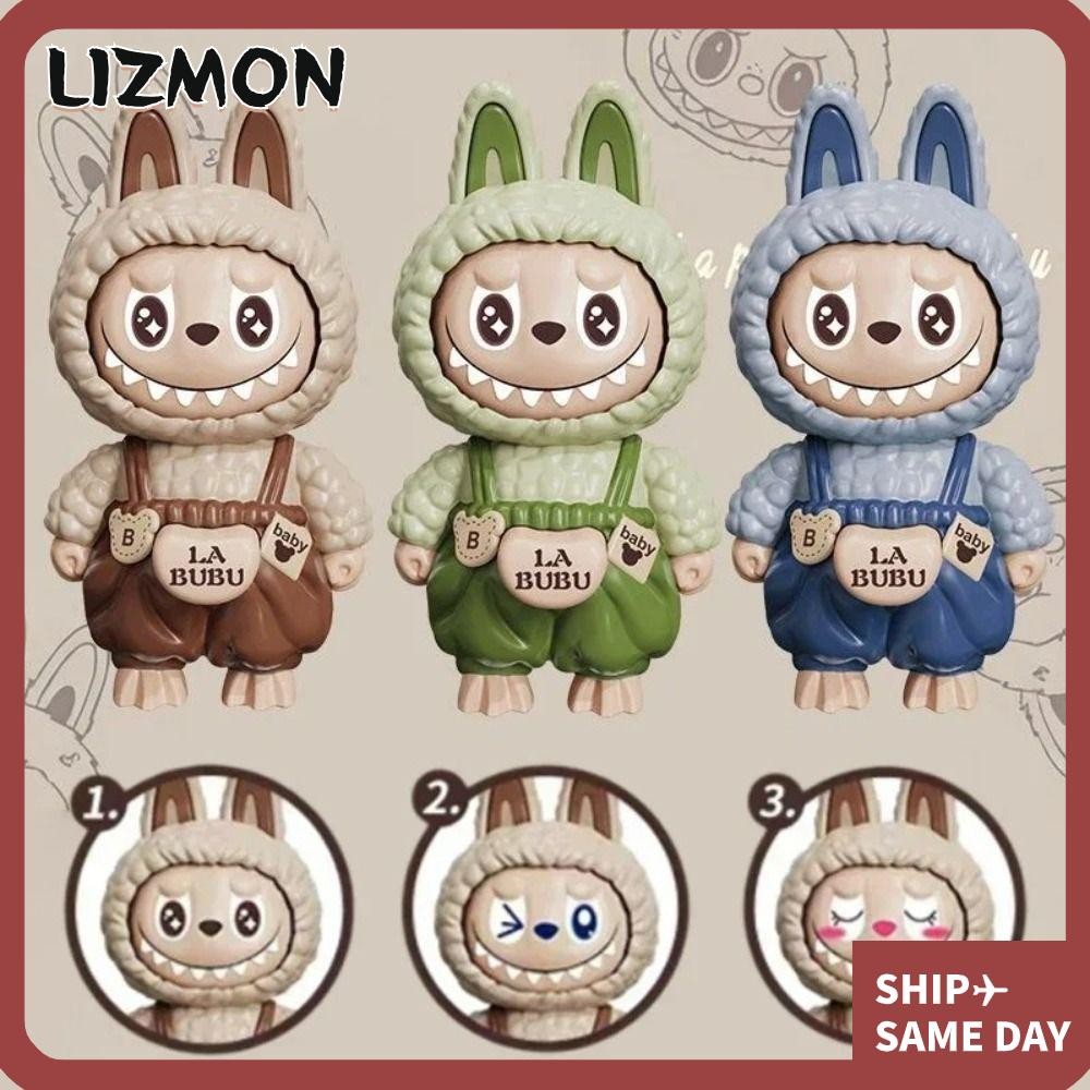 LIZMON Labubu Face Changing Doll Toy, Creative Mini Labubu พวงกุญแจ ...