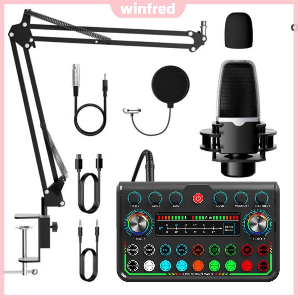 อุปกรณ์พอดคาสต์ Bundle Podcast Microphone Sound Card Kit Recording ...