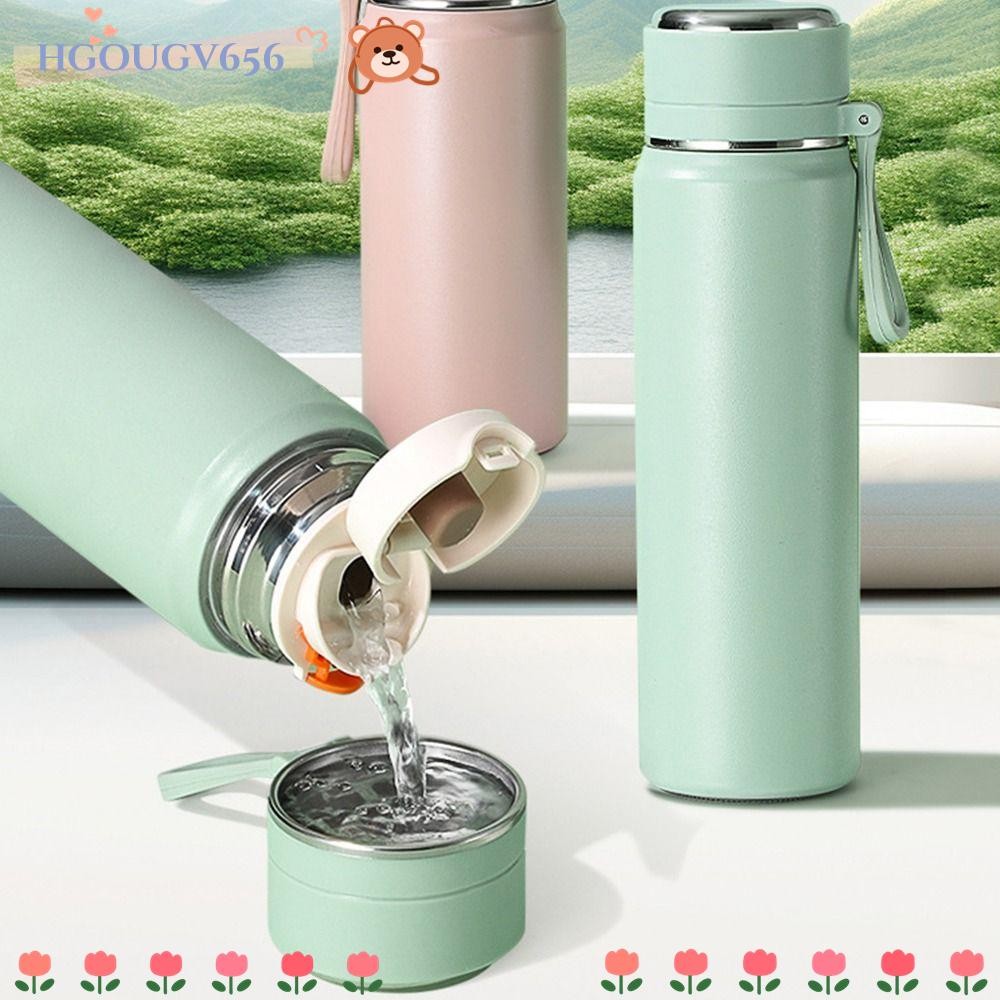 HGOUGVT กระติกน้ําเก็บความร้อนถ้วยสูญญากาศ,ขวดน้ําขนาด 500 มล.,สไตล์ Ins แบบพกพา 316 ถ้วยฉนวน ...