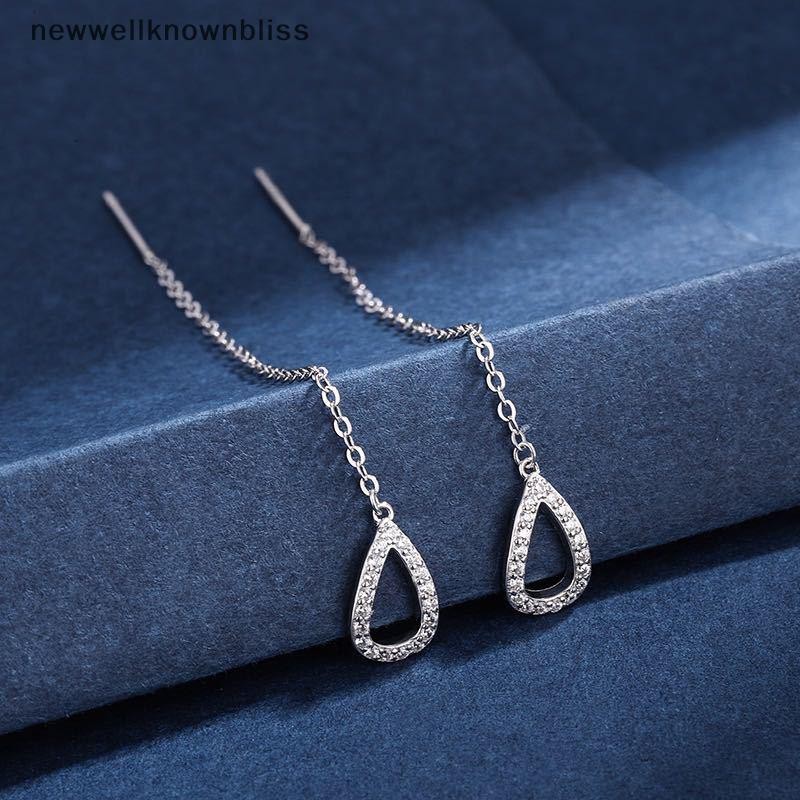Newwellknownbliss 1 คู่ Drop Ear Line ยาวแขวนต่างหูผู้หญิง Rhinestones ...