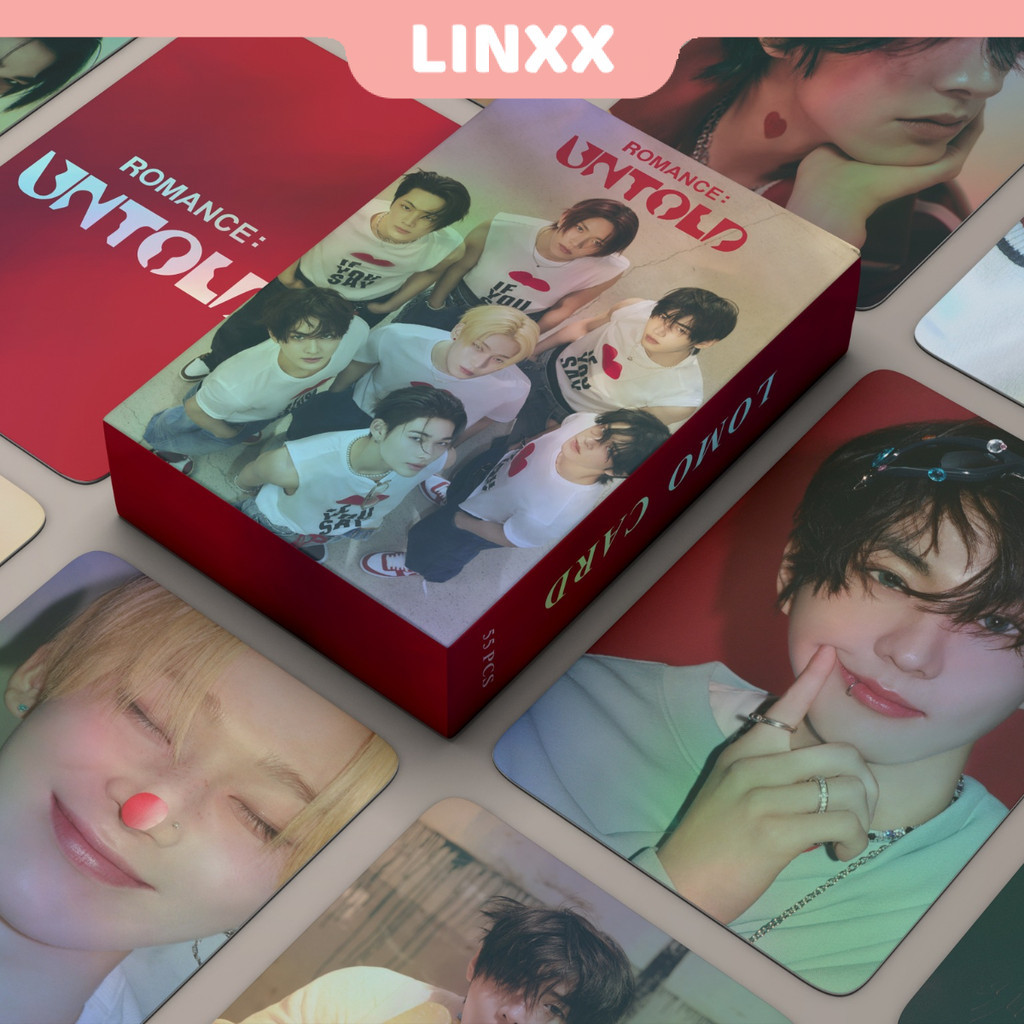 Linxx 55 ชิ้น ENHYPEN ROMANCE: การ์ดเลเซอร์โฮโลแกรม Kpop Photocards ชุด ...