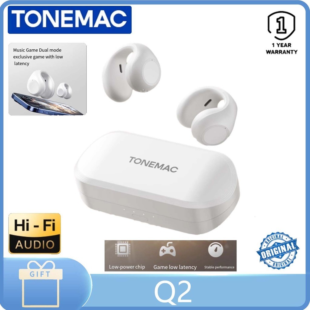 Tonemac Q2 หูฟังบลูทูธ Air-bone conduction non-in-ear คลิปเปิดหูแขวนหู ...