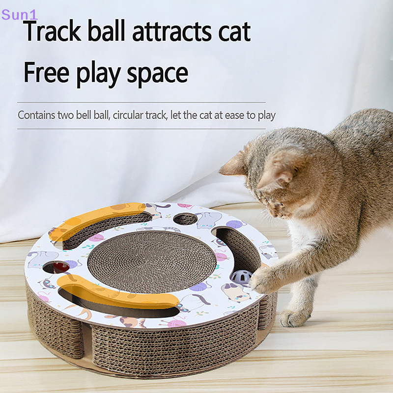 Sun1>multi-function Round Cat Scratching Board Ball ของเล่น Cat ...