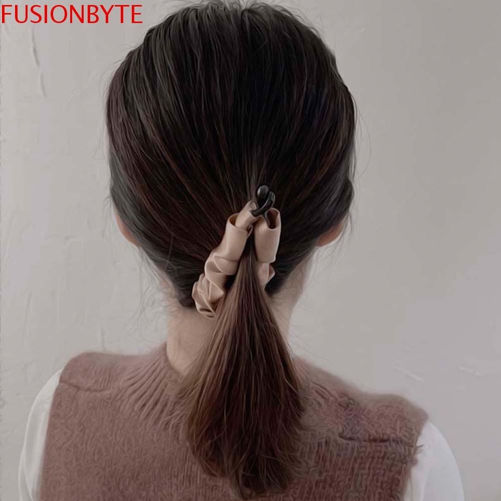 Fusionbyte Banana Clip Girls Temperament Cloth Folds ที่วางหางม้าเกาหลี | Shopee Thailand