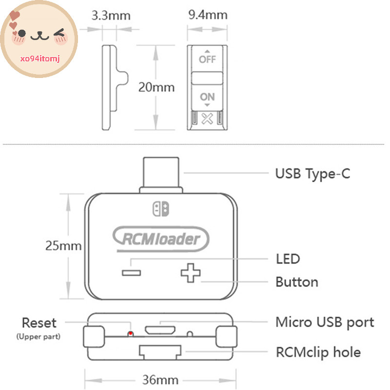 Xotomj สวิทช์ RCM Loader หัวฉีด RCM Loader เครื่องมือ Dongle Kit ...