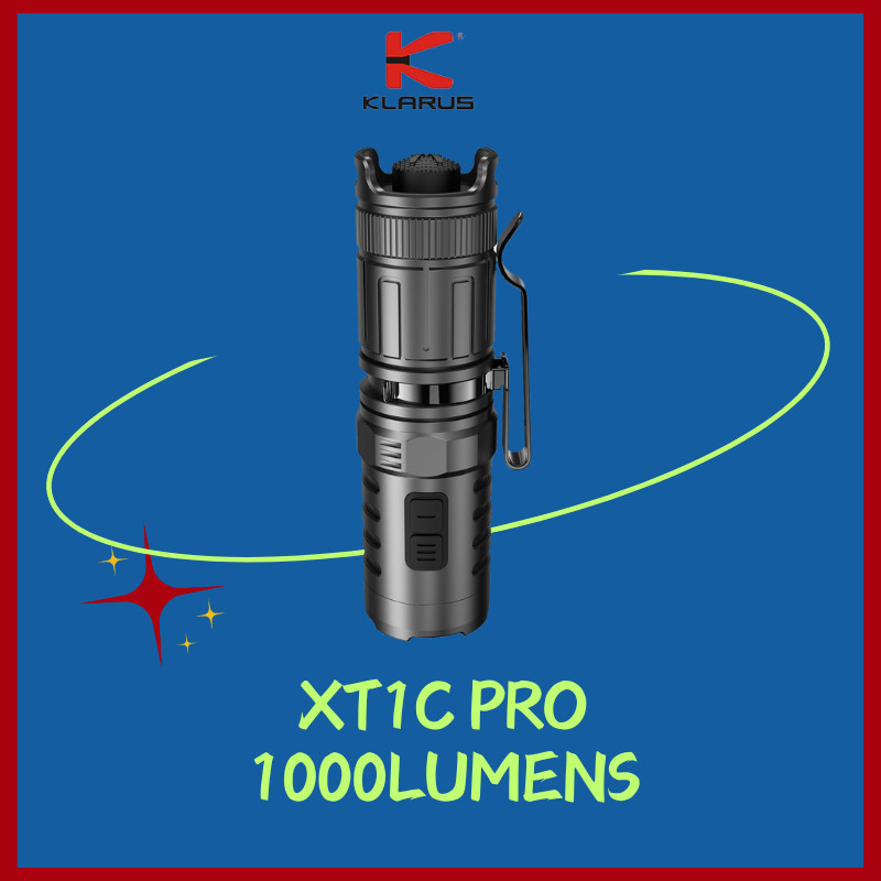 Klarus XT1C PRO หมวกกันน็อคยุทธวิธีโคมไฟ 1000Lumens Micro-USB ชาร์จ EDC ไฟฉายรวมแบตเตอรี่ ...