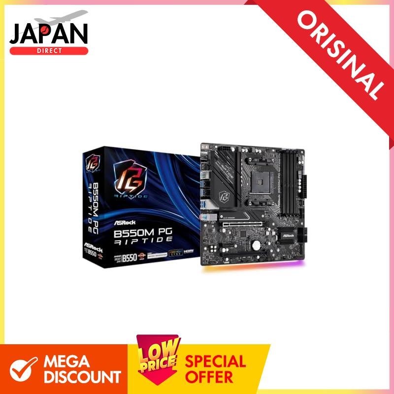 ASRock Motherboard B550M PG Riptide AMD Ryzen 5000 Series CPU (Soket ...