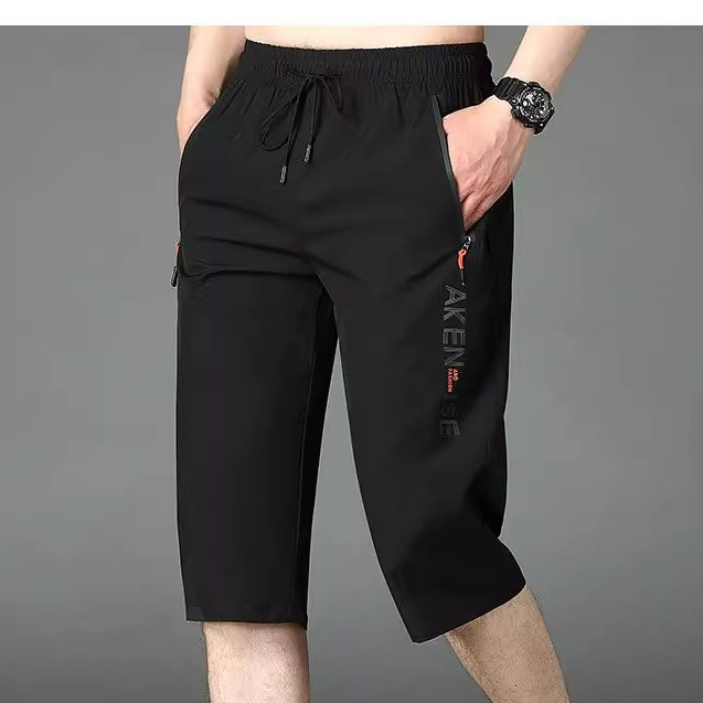LEOSHOP กางเกงขา 5 ส่วน กางเกงลำลอง เอวยางยืด กระเป๋าข้างมีซิป ผ้าวอร์ม รุ่น MK259 | Shopee Thailand