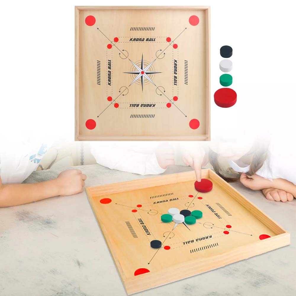 Carrom Board Game Classic Strike and Pocket Table Game with Coins ...