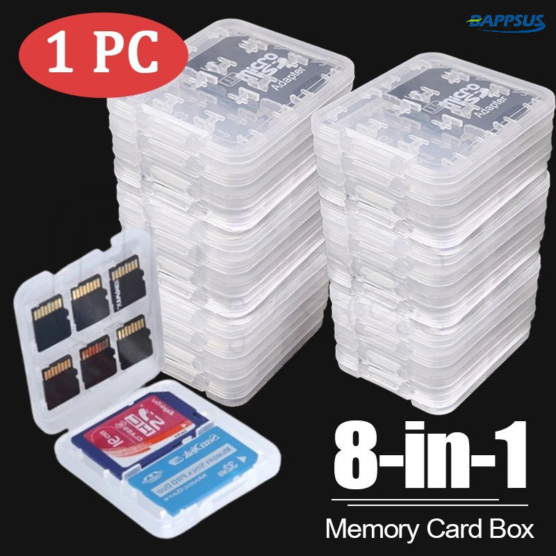 8 in 1 Protable Transparent Memory Card Case / Minimalist Mini SD Card ...