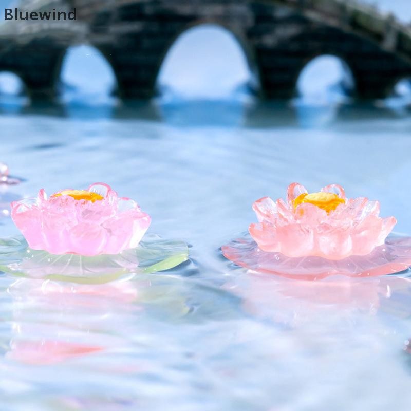 Bluewind 6PCS Micro Lotus ดอกไม้ Lotus Leaf Figurines Luminous Fish ...