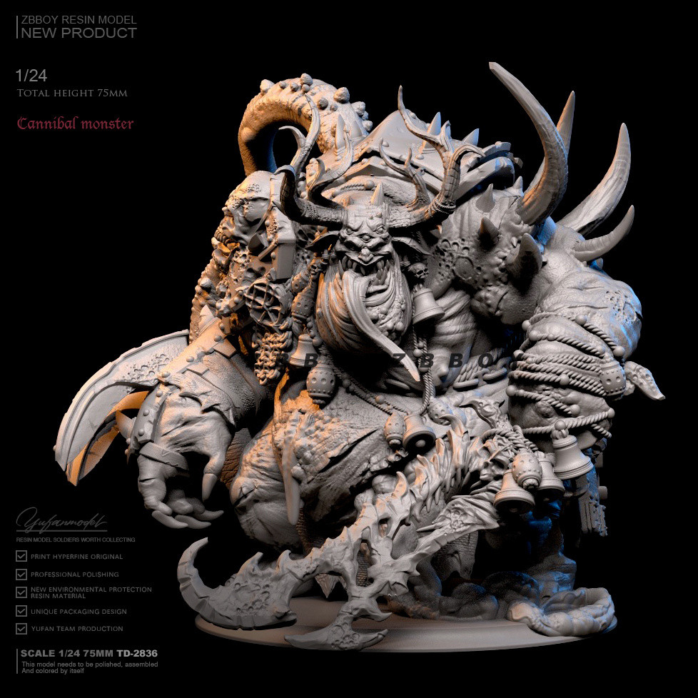 75mm zbboy ผลิตโดย Cannibal Monster (รุ่นย่อยใหม่ของเรา) เรซินทหารมือ ...