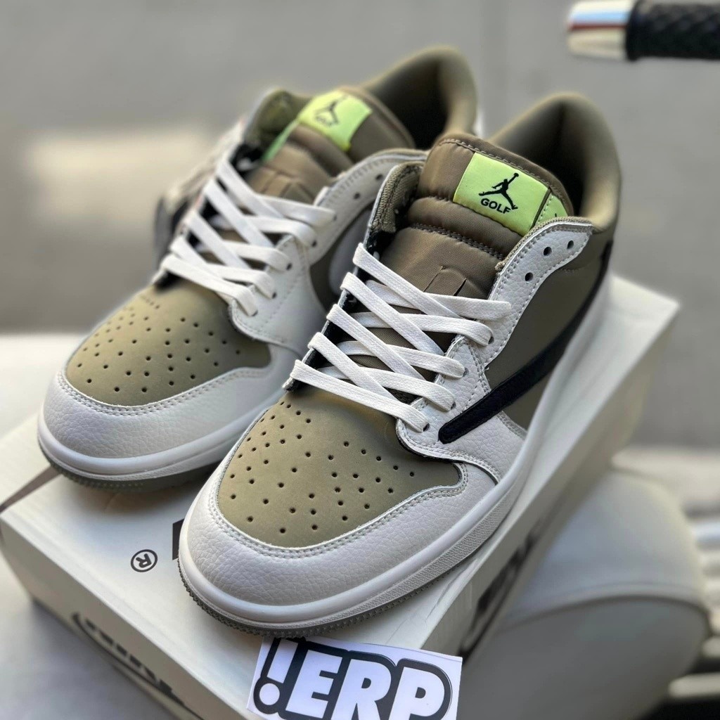 ลดล้างสต๊อก J1 low x Travis Scott "กอล์ฟ" | คุณภาพสูงสุด | ฟรีถุงเท้า ...