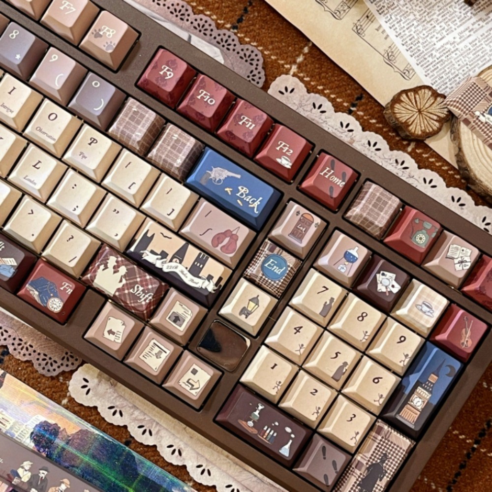 Sherlock Holmes Keycap Cherry/SO Profile 137 คีย์ PBT Five-sided Dye ...
