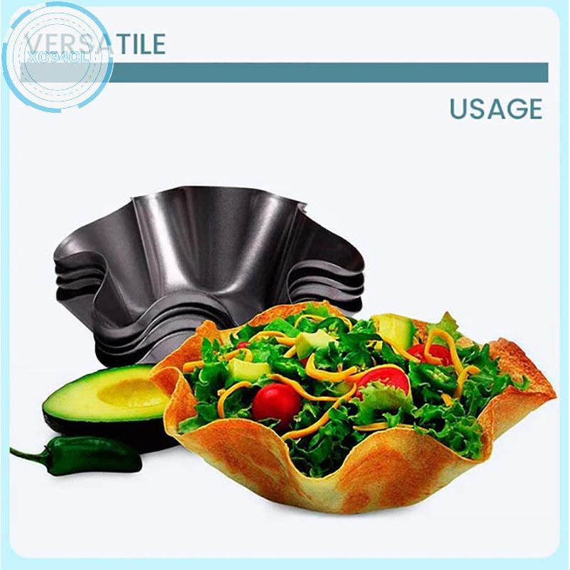 Xo94ol ใหม่กลีบรูปร่างเหล็กคาร์บอนชามอบ Taco Bowl SHELL Maker Nonstick ...