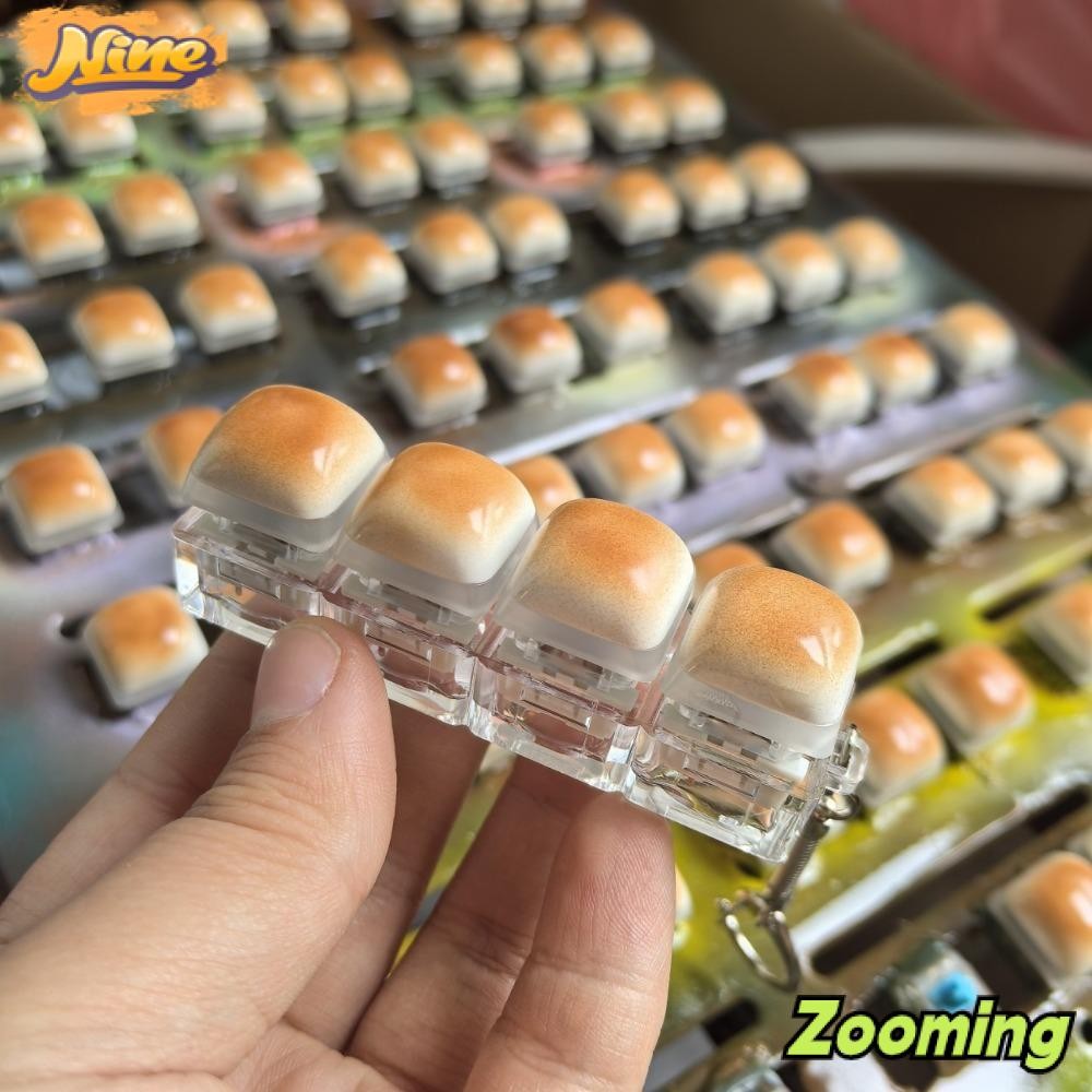 ZOOMING Finger Keyboard Cap, Caramel Bread Design Keycap Fidget พวง ...