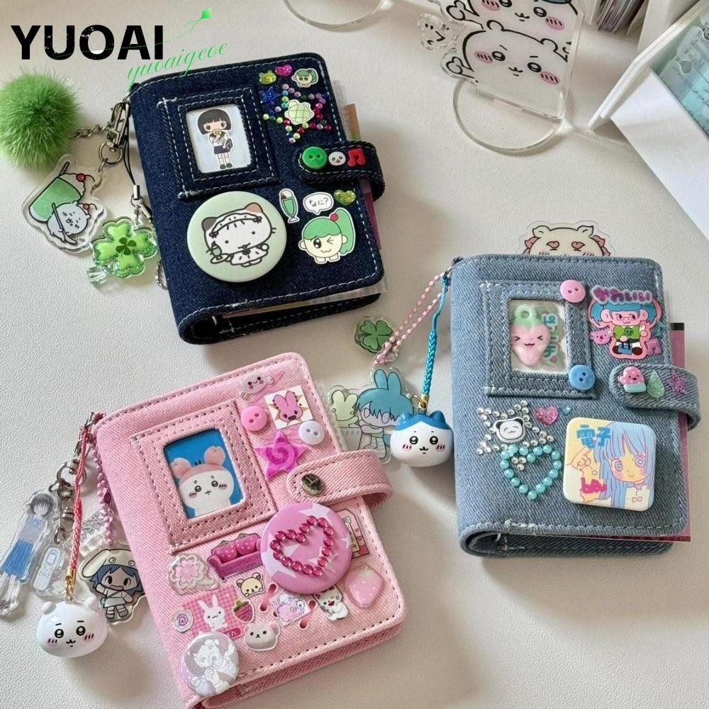 YUOAI เปลือกโน๊ตบุ๊ค, คู่มือ DIY ใบหลวม, กางเกงยีนส์สไตล์ Ins M5 เครื่องเขียนการเรียนรู้สําหรับ ...