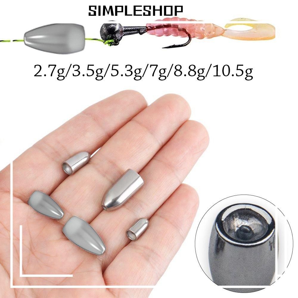 SIMPLESHOP Sinker Bullet แบบ Drop Shot ขนาด 1/2/5 ชิ้น พร้อม-hook connector สำหรับการพายเร็ว ...