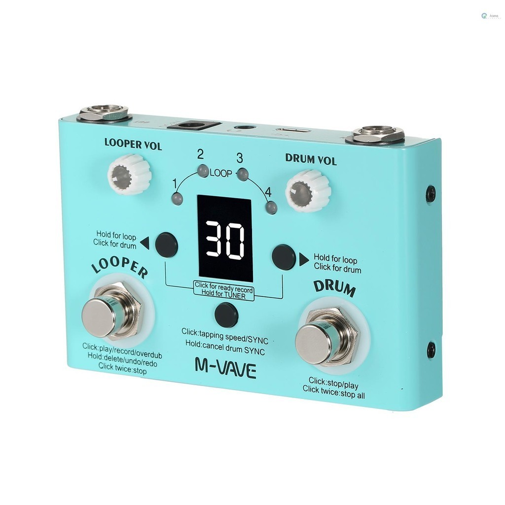 M-vave LOST TEMPO Effect เหยียบกลอง & Looper Effector Mini 2-in-1 ...