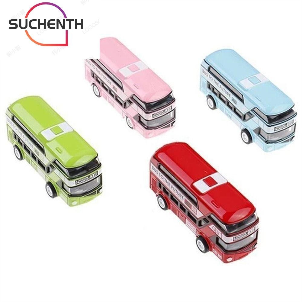 Suchenchen Double Decker Bus Toy, Skin-Die Cast Plastic Alloys Model ...