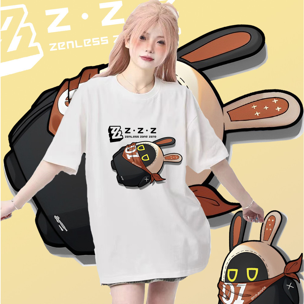 [ Cotton100% ] เสื้อยืดผ้าฝ้ายแท้ BANGBOO Zenless Zone Zero ZZZ T-Shirt #Z14 รูปแบบการพิมพ์ T ...