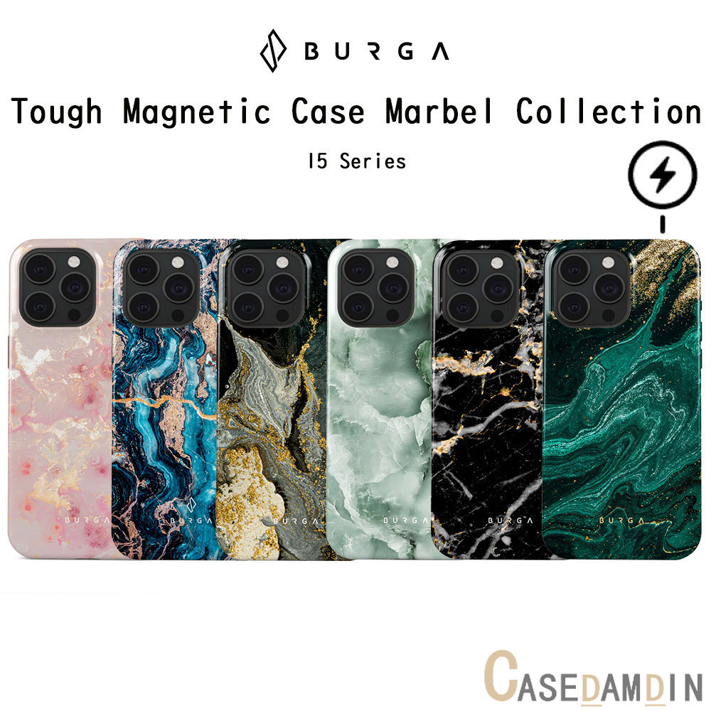 Burga Tough Magnetic Case Marbel Collection เคสซิลิโคนเกรดพรีเมี่ยม เคสสำหรับ iPhone15Pro ...