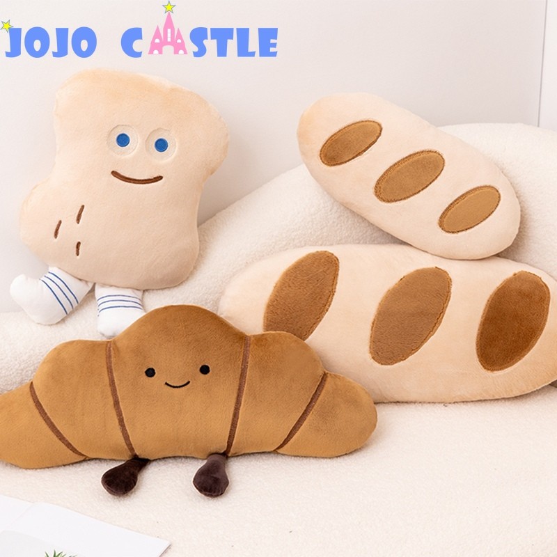 Jojo CASTLE Creative Bread Series หมอนตุ๊กตาการ์ตูน Croissant Baguette Toast ตุ๊กตาของเล่น ...