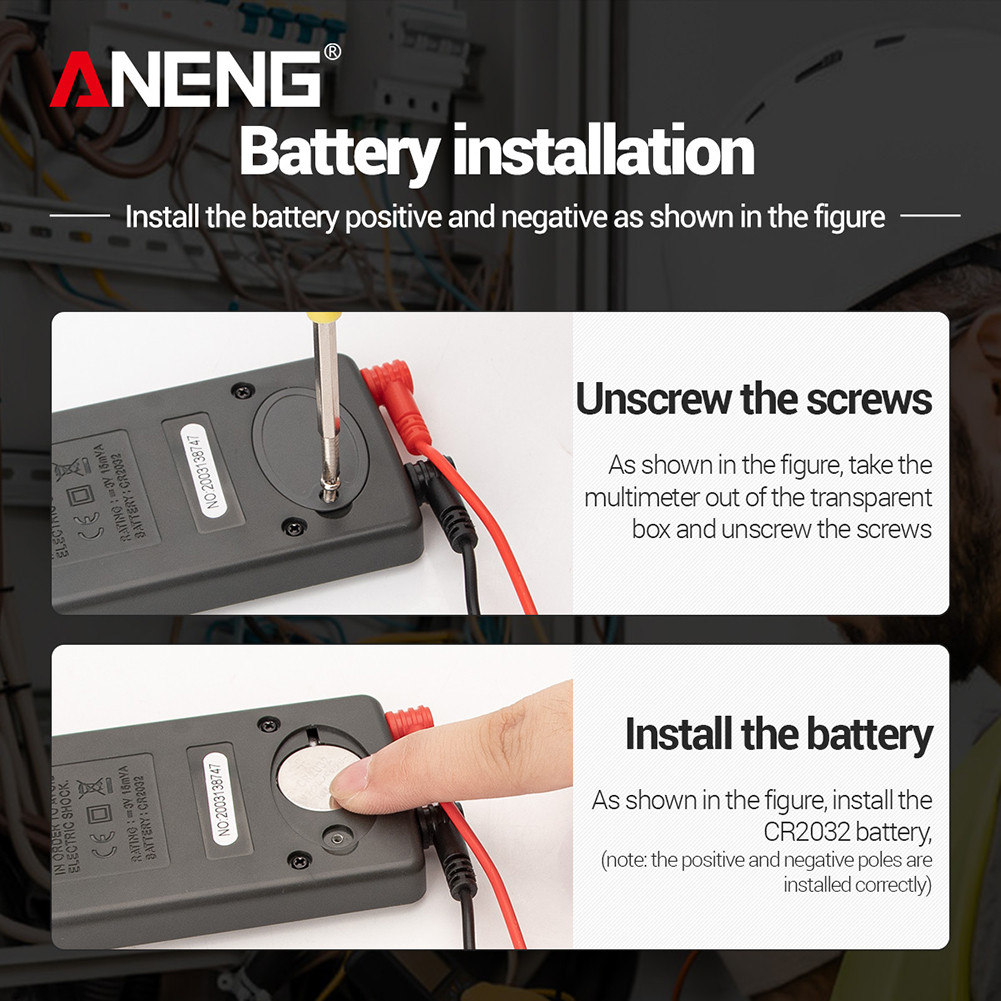 Aneng AN101 LCD Pocket Digital Multimeter Backlight AC/DC อัตโนมัติแบบ ...