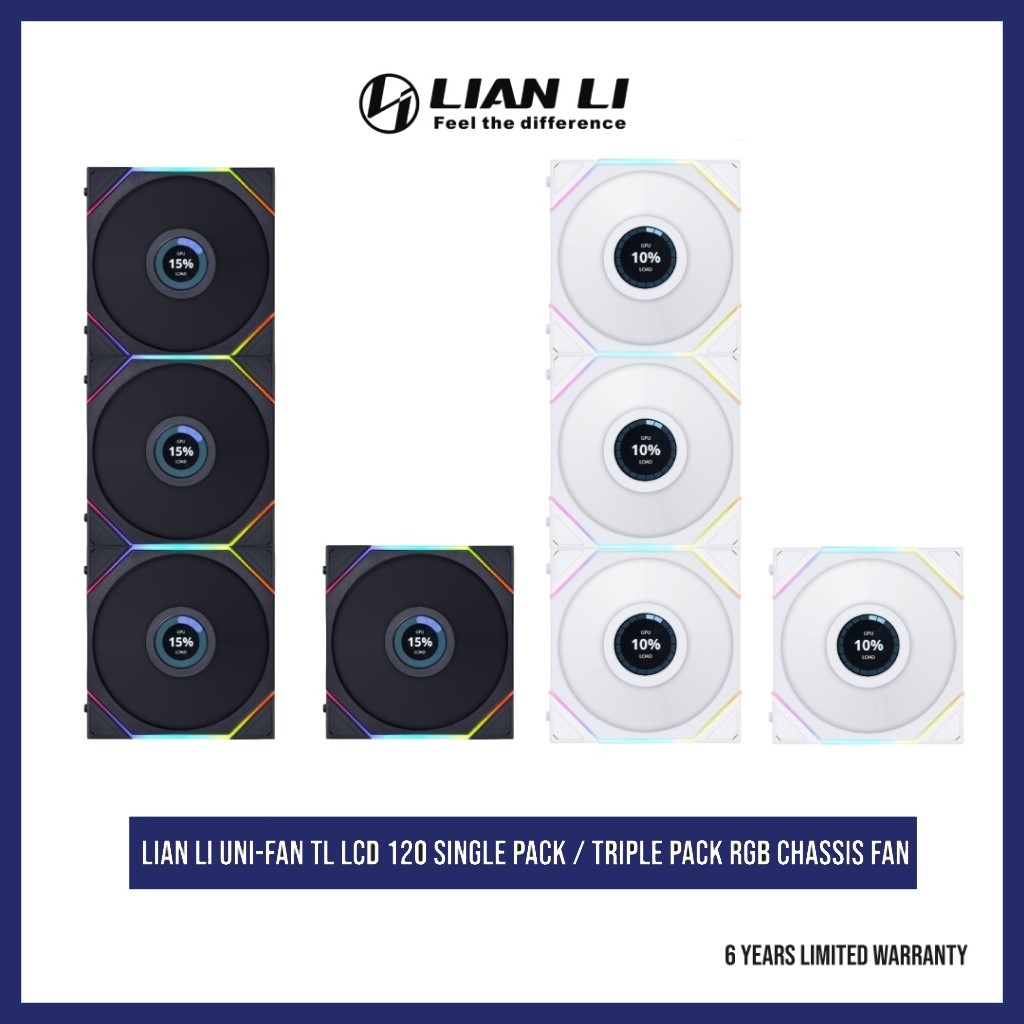FAN Lian Li UniFan TL120 LCD TL 120 Reverse ARGB LCD 1.6" Sceen Uni Fan ...