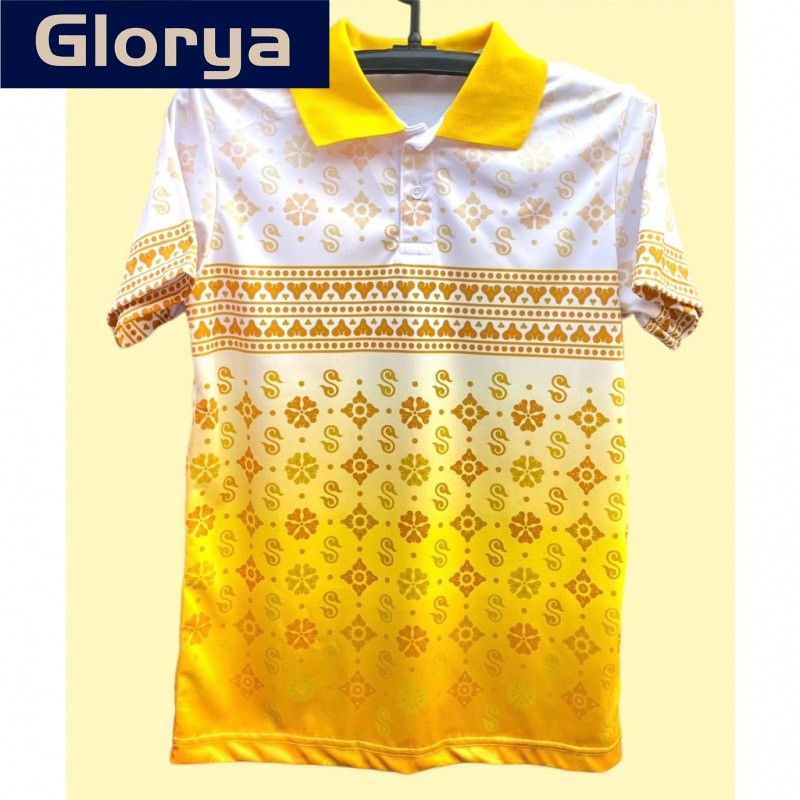 Glorya ออกแบบใหม่3D พิมพ์เสื้อโปโลไล่ระดับสีและลายดอกไม้ออกแบบประสานงาน ...