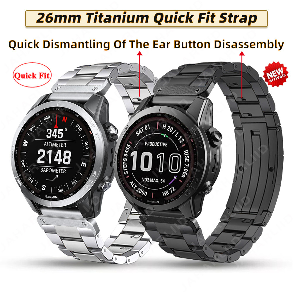 26 มม.ไทเทเนียม Quick Fit สําหรับ Garmin Tactix 7 Pro Delta Solar D2 ...
