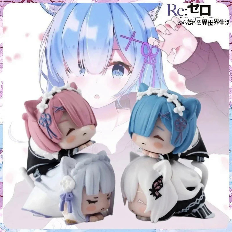 Re Zero Rem Figure Anime Cute Ram Emilia Action Figures Cat Echidna Rem ...
