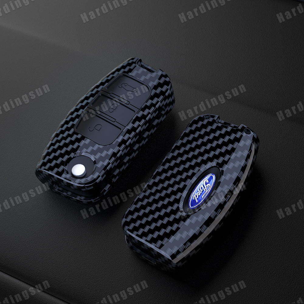 No.1 carbon fibre Remote Car flip Key Cover Ford Focus Fiesta Mondeo ...