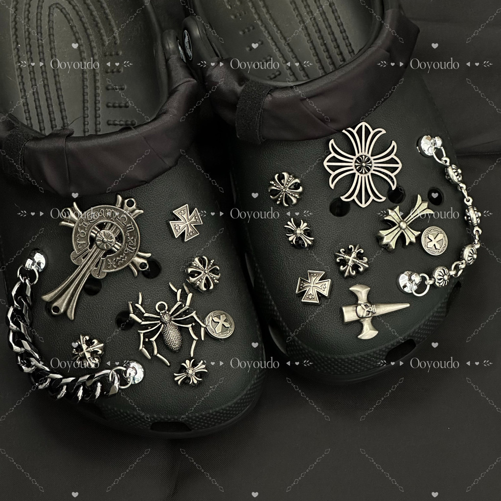 Gothic โลหะ Punk Dark Retro Baroque สไตล์ DIY Jibitz อุปกรณ์เสริมสำหรับ ...