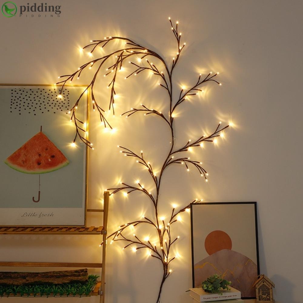 PIDDING ไฟเถาต้นไม้, USB จําลองหวายคริสต์มาส LED String, รูปแบบแสง 72 ...