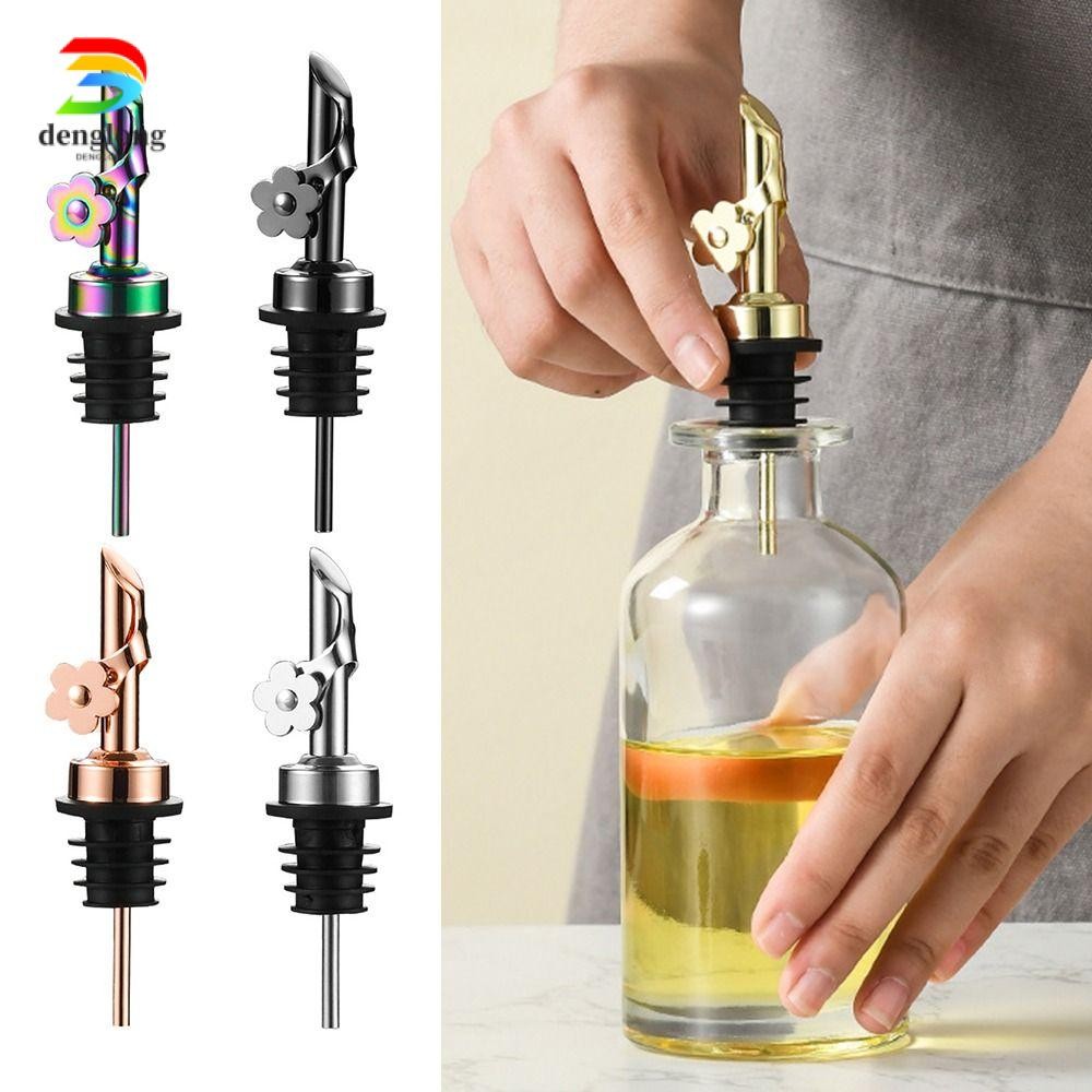 DENGLONG Pourer หัวฉีด, 304 สแตนเลส Leakproof Oil Stopper Cap, Plum Blossom Type Auto เปิดปิดขวด ...