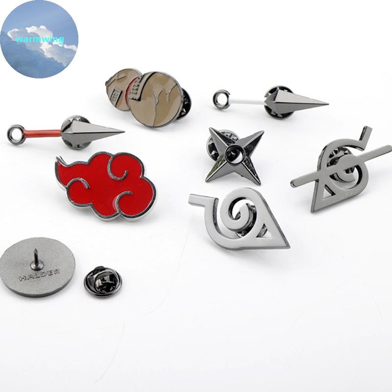 Warmwing พินโลหะเคลือบนารูโตะ ลวดลาย Sharingan และ Red Cloud สไตล์อนิเมะ พร้อมใช้งานกับกระเป๋า ...