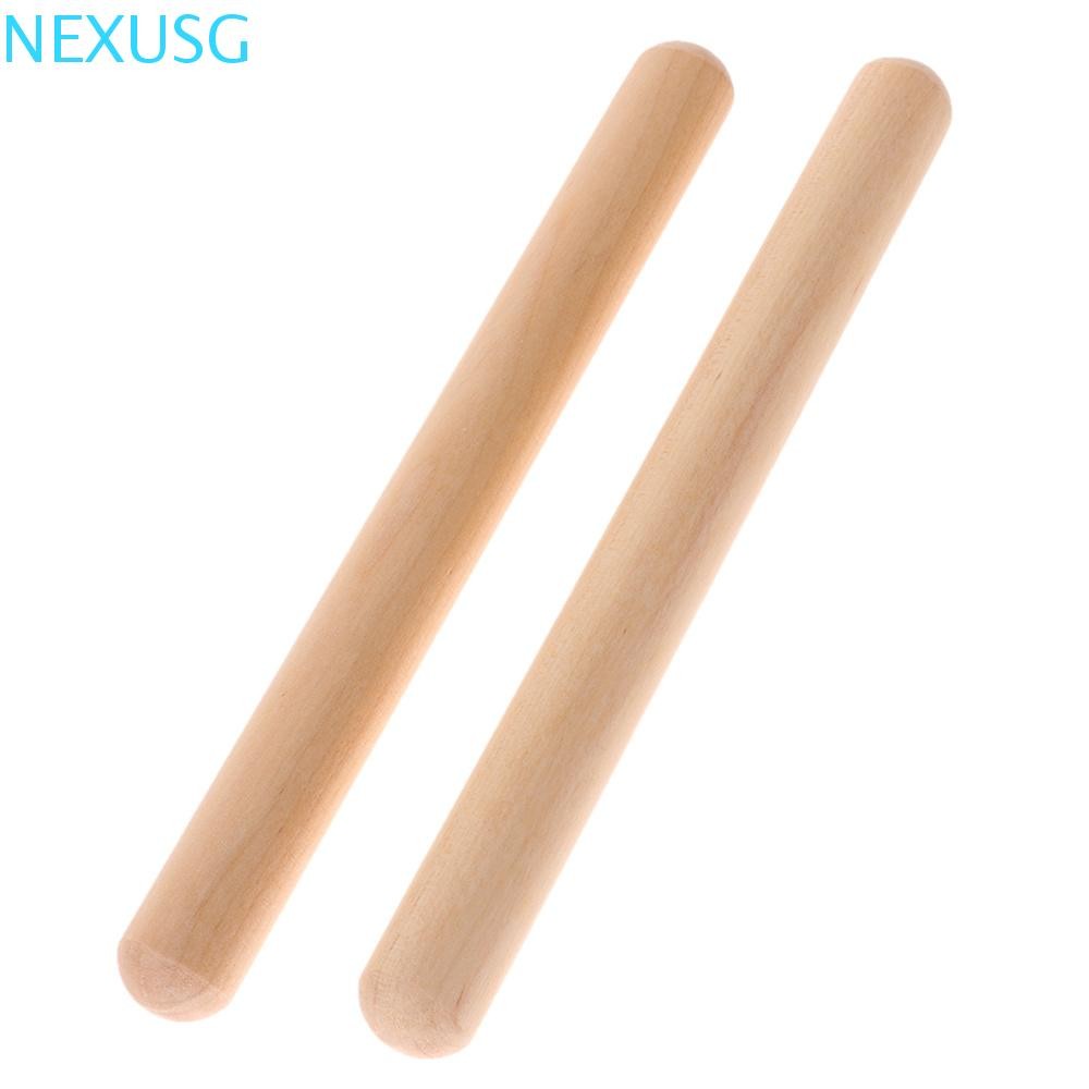 NEXUSG Rhythm Sticks ทนทาน 2 ชิ้น Claves เครื่องเพอร์คัชชันไม้สีดนตรี Beating | Shopee Thailand
