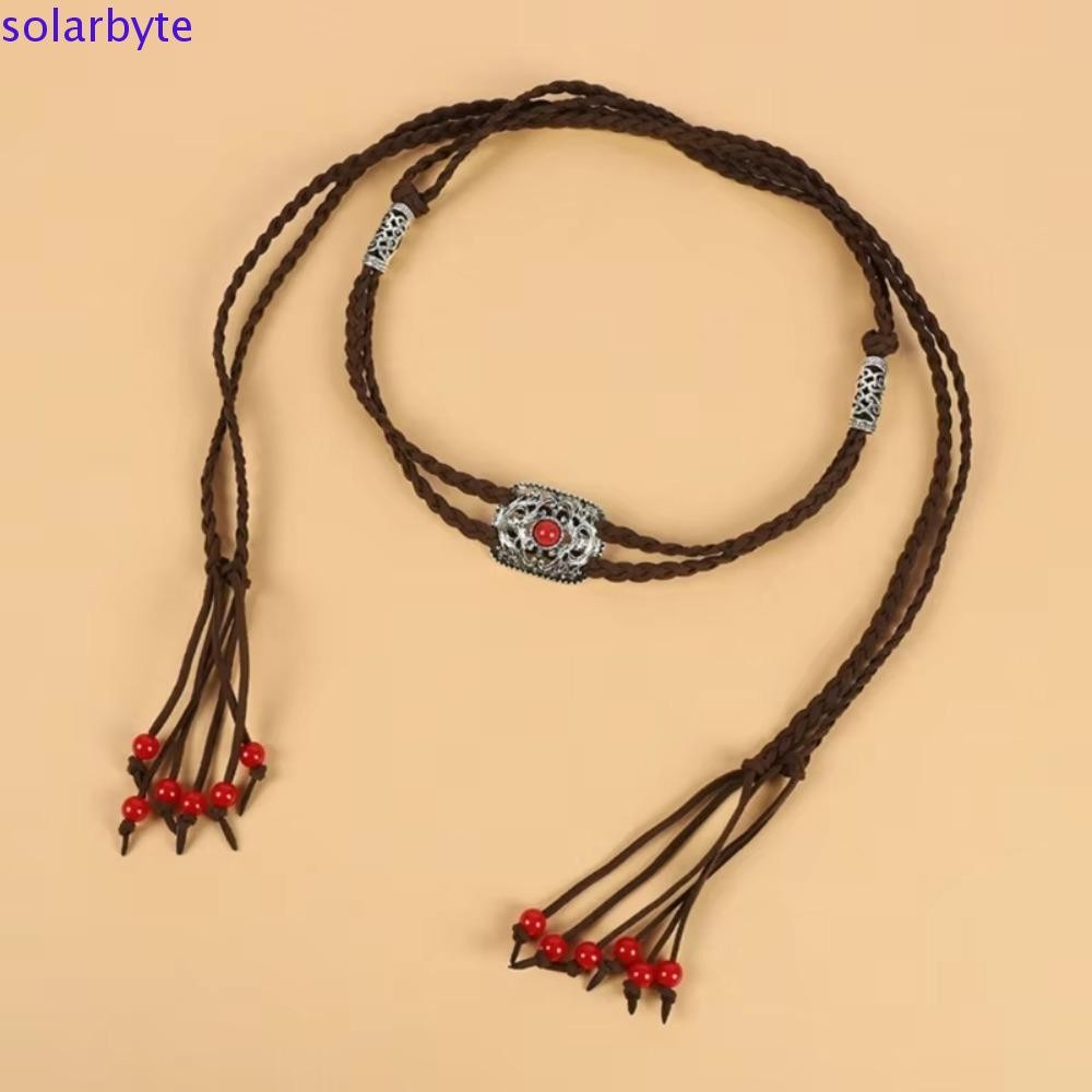 SOLARBYTE สายคาดศีรษะแบบโซ่สไตล์ Hanfu สำหรับเต้นรำทิเบต เครื่องประดับพู่ทำจากโลหะผสม-retro ...